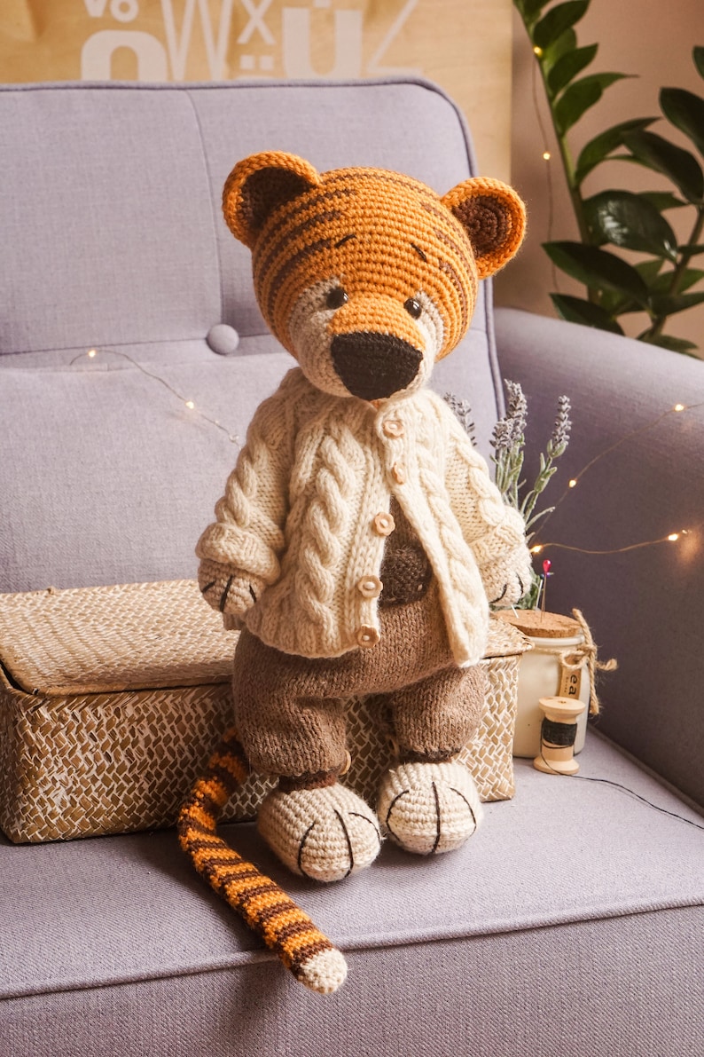 SET Crochet Tiger Pattern Knitting Toy Clothes Patterns - Etsy