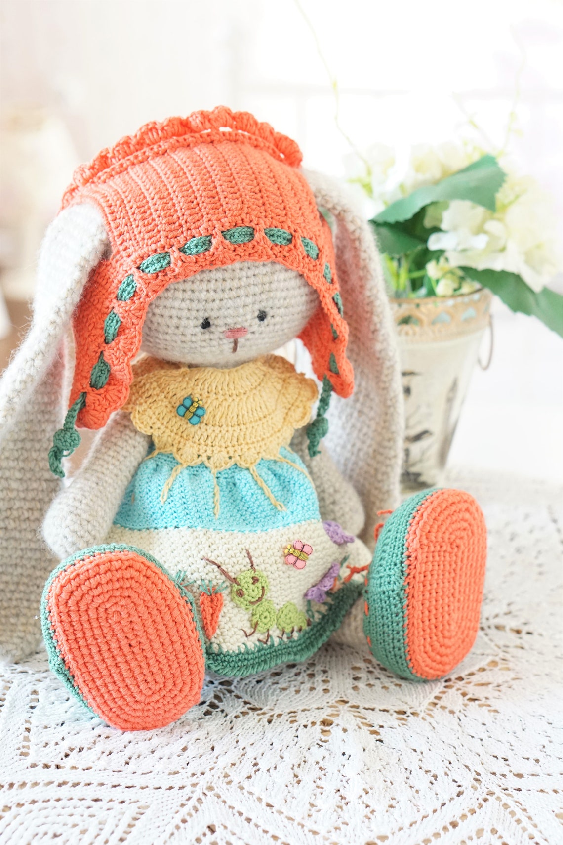 Crochet Pattern Amigurumi Doll Bunny Clothes Outfit | Etsy
