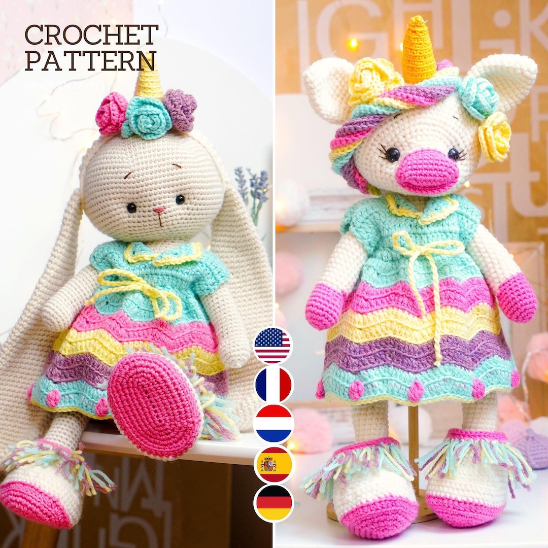 Crochet Pattern Toy Clothes Pattern Outfit "unicorn" for Lage Toys ...