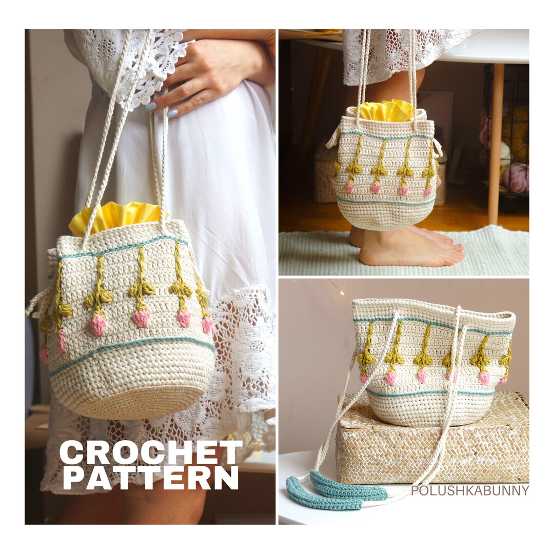 Crochet Bag PATTERN Drawstring Bag Crochet Pattern Tote - Etsy