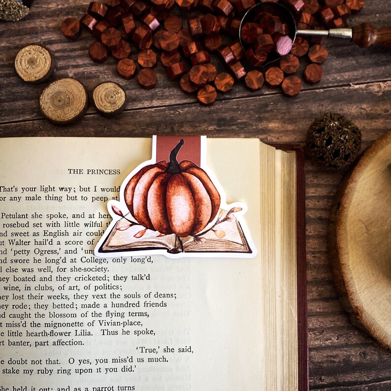 Pumpkin Magnetic Bookmark autumn Fall Bookmark Spooky - Etsy