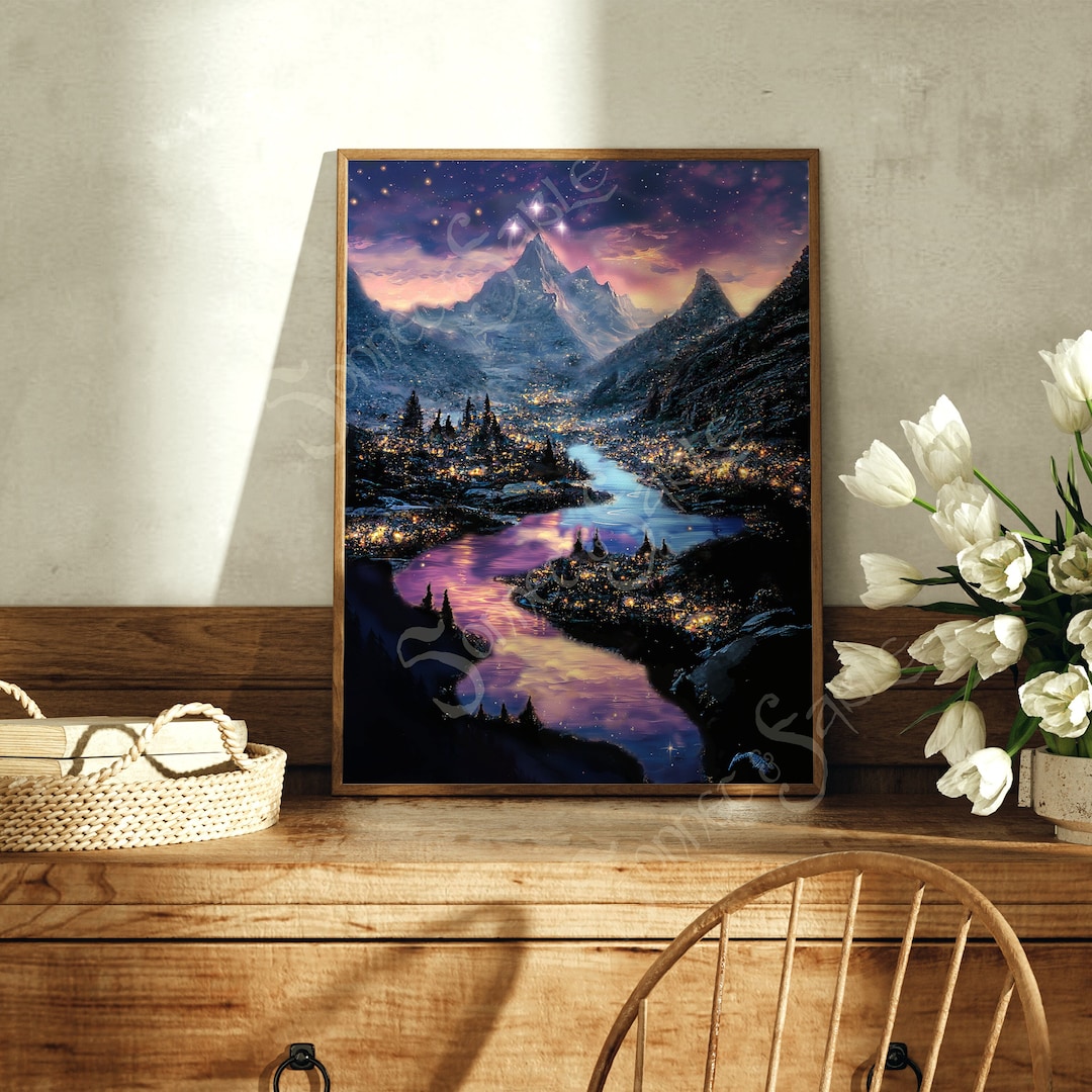 Night Court Art Print: ACOTAR Velaris Painting, Bookish Decor - Etsy