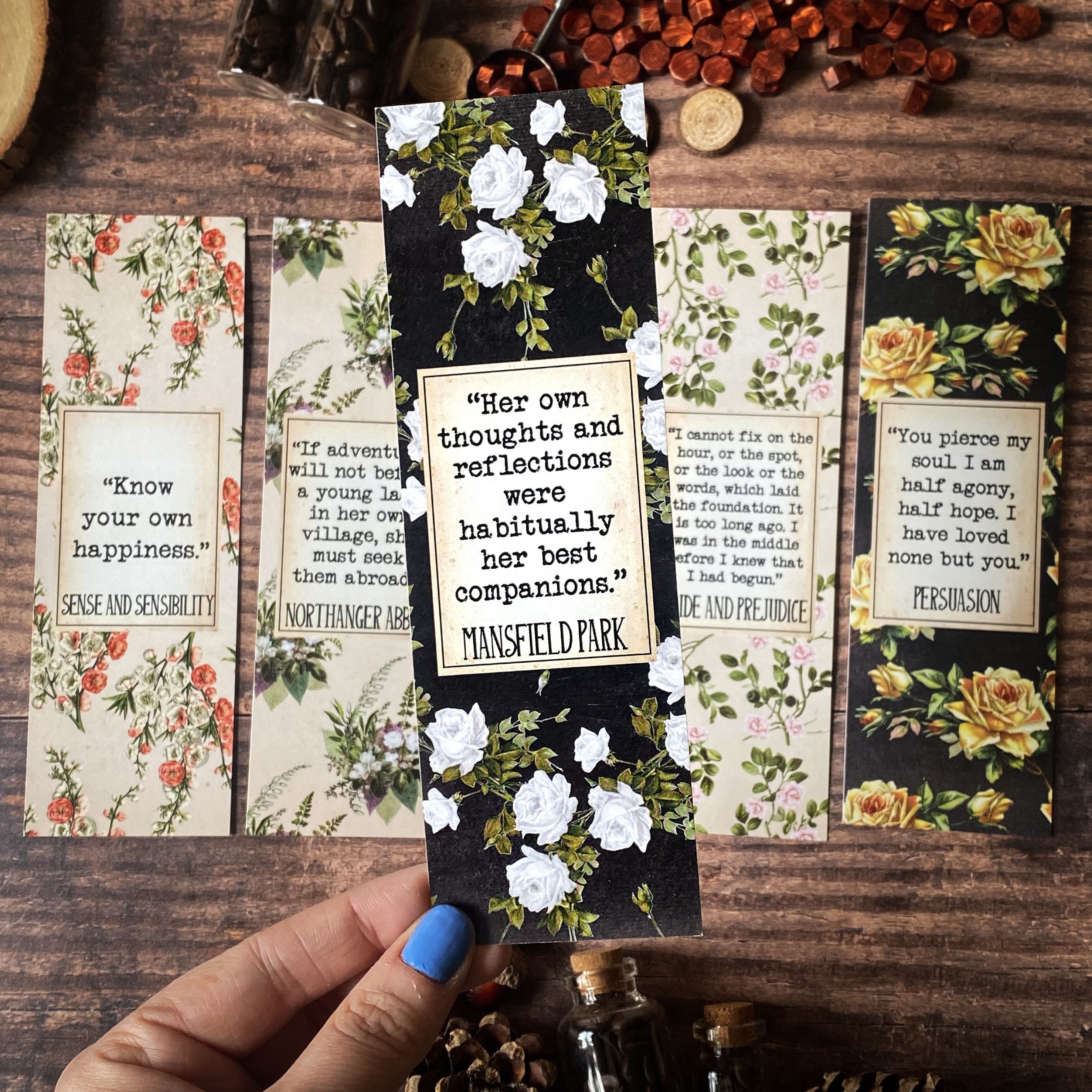 Jane Austen Bookmark Collection pride and Prejudice Sense - Etsy