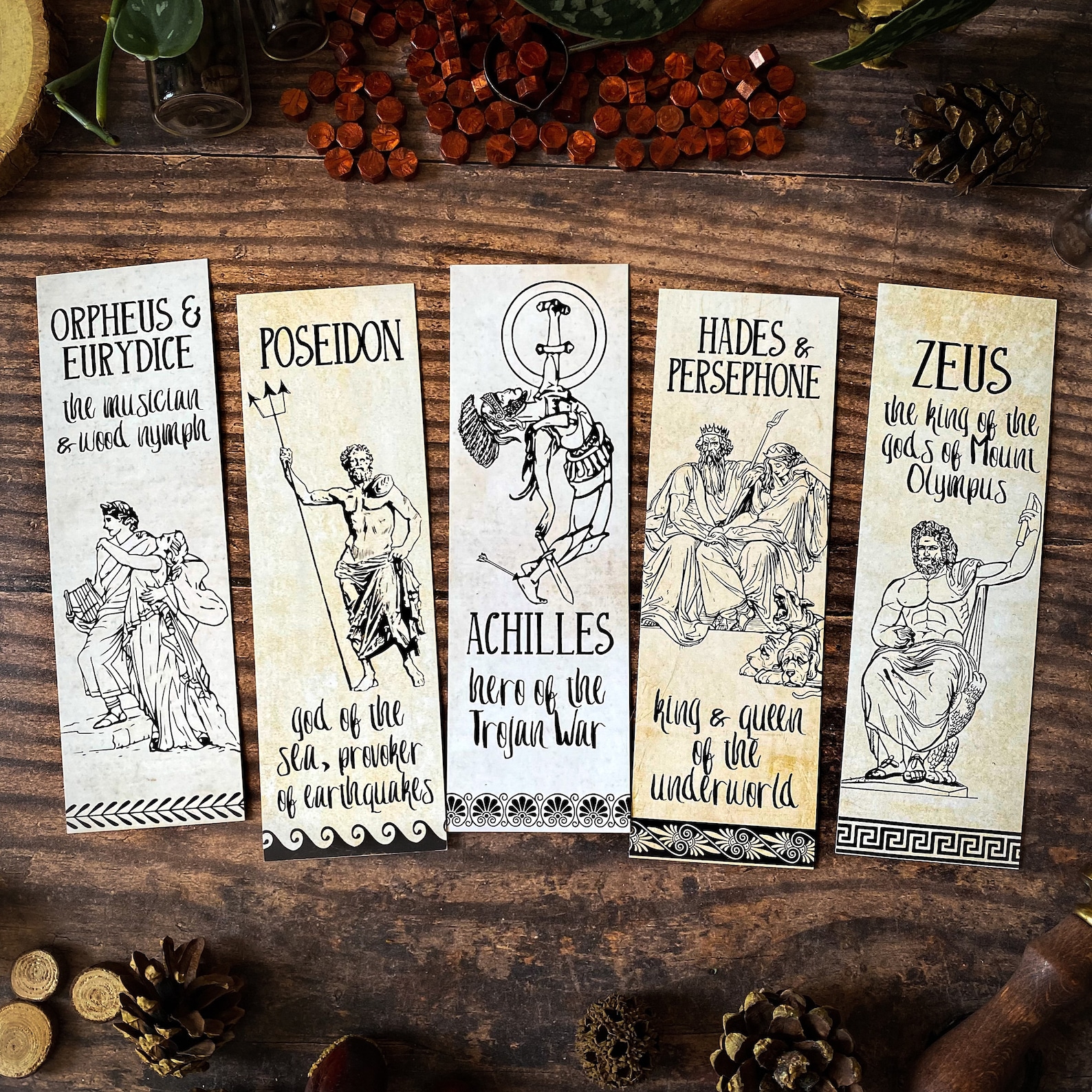 Greek Mythology Bookmark Collection achilles Orpheus | Etsy