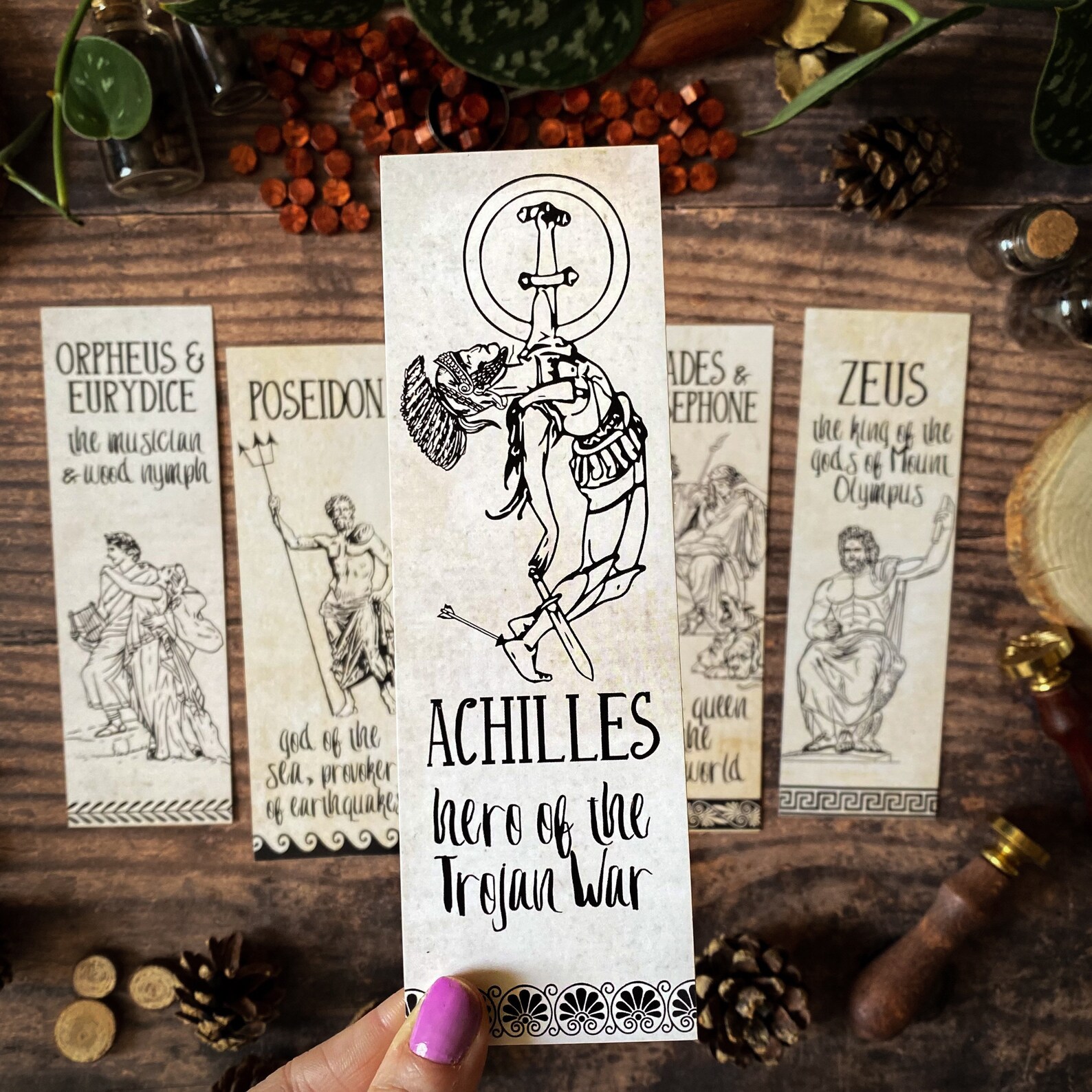 Greek Mythology Bookmark Collection achilles Orpheus | Etsy