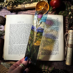 Floral Stained Glass Style Bookmark: Transparent Acrylic, Botanical ...