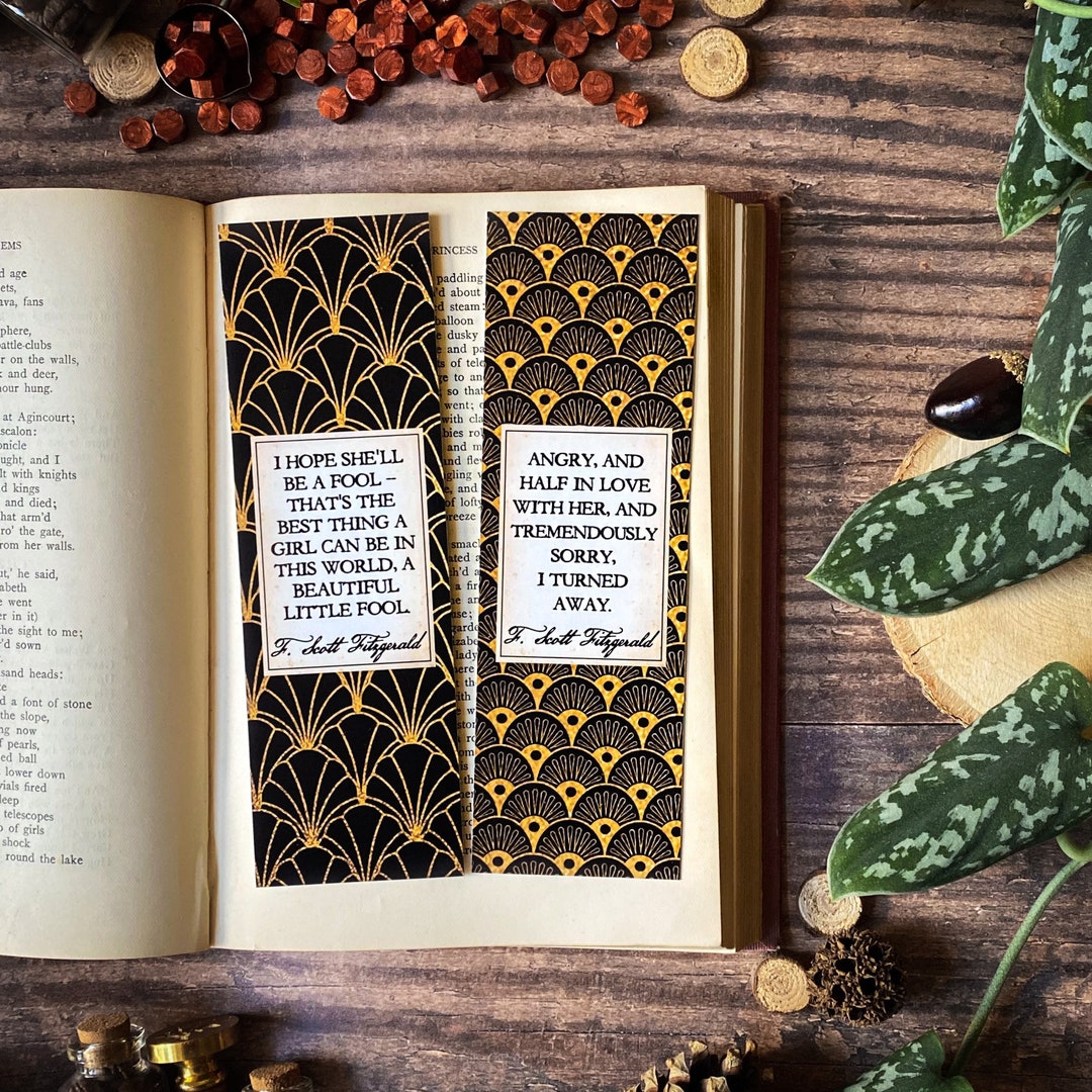 The Great Gatsby Bookmark Collection F. Scott Fitzgerald, Gatsby Quotes ...