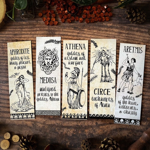 Athena Wooden Bookmark Greek Mythology Dark Academia - Etsy