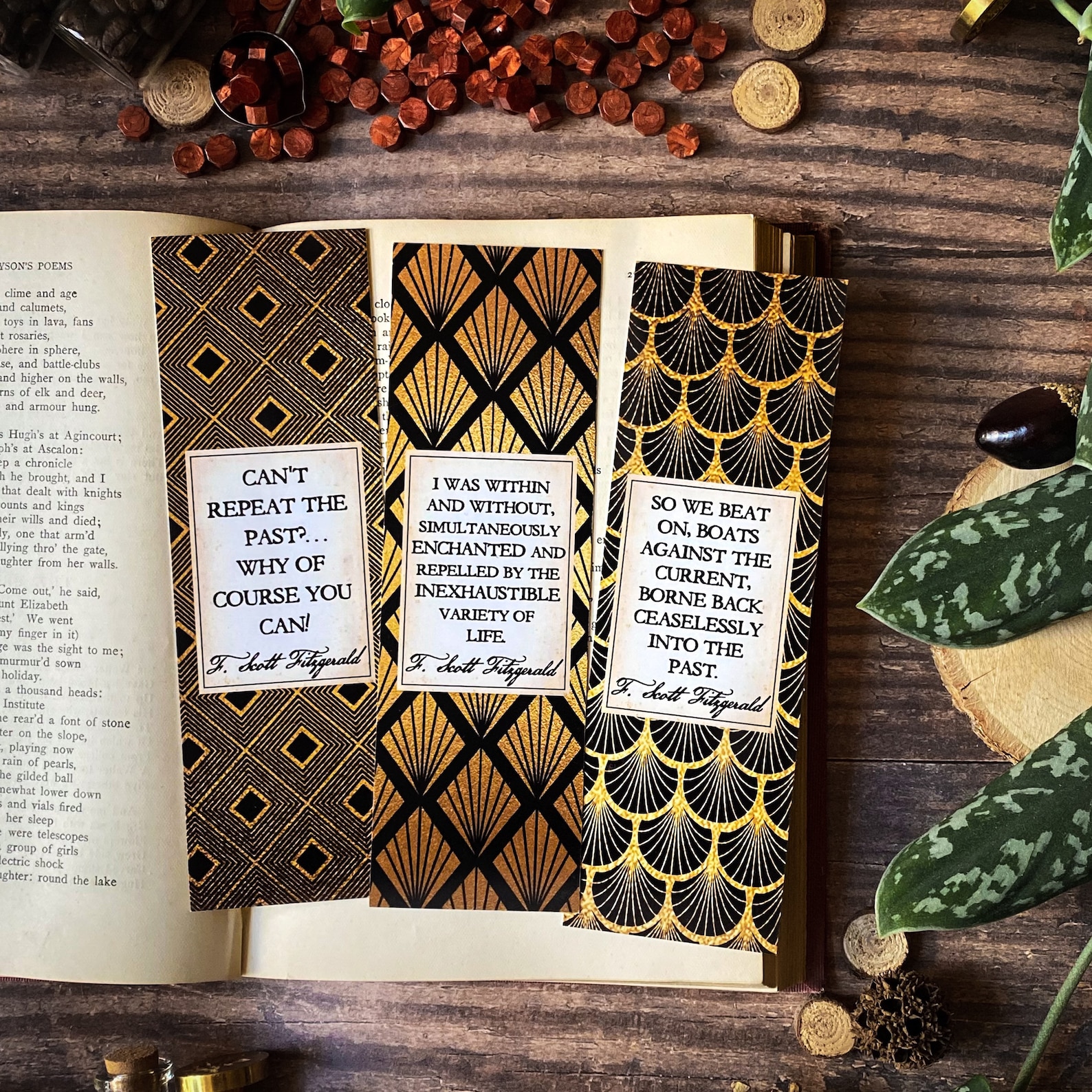 The Great Gatsby Bookmark Collection F. Scott Fitzgerald - Etsy