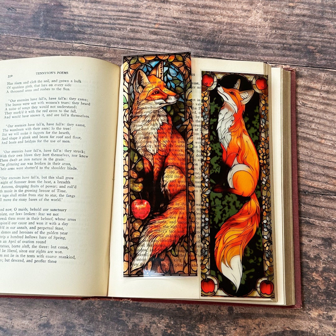 Fox Stained Glass Bookmarks transparent Clear Bookmark, Stained Glass ...