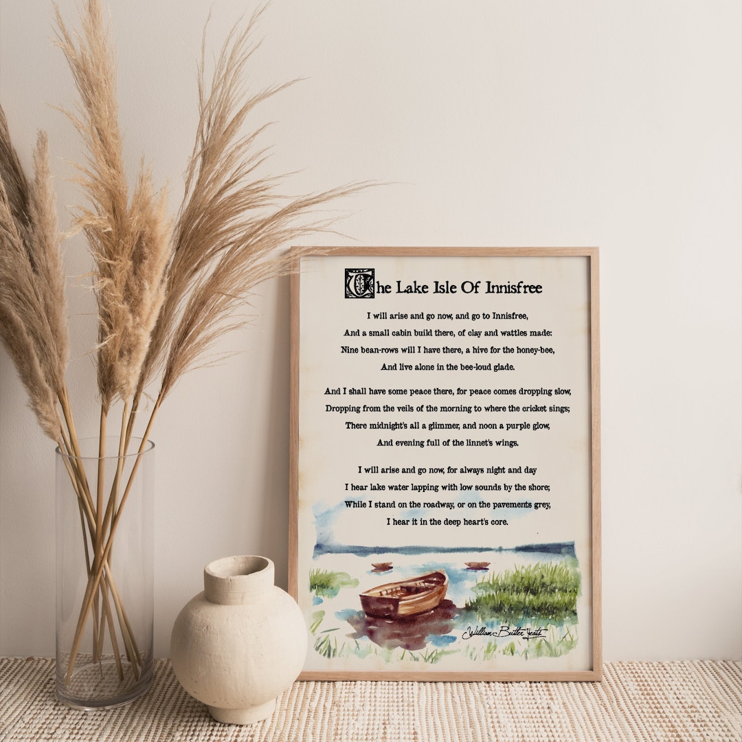 William Butler Yeats, the Lake Isle of Innisfree Art Print (illustrated ...