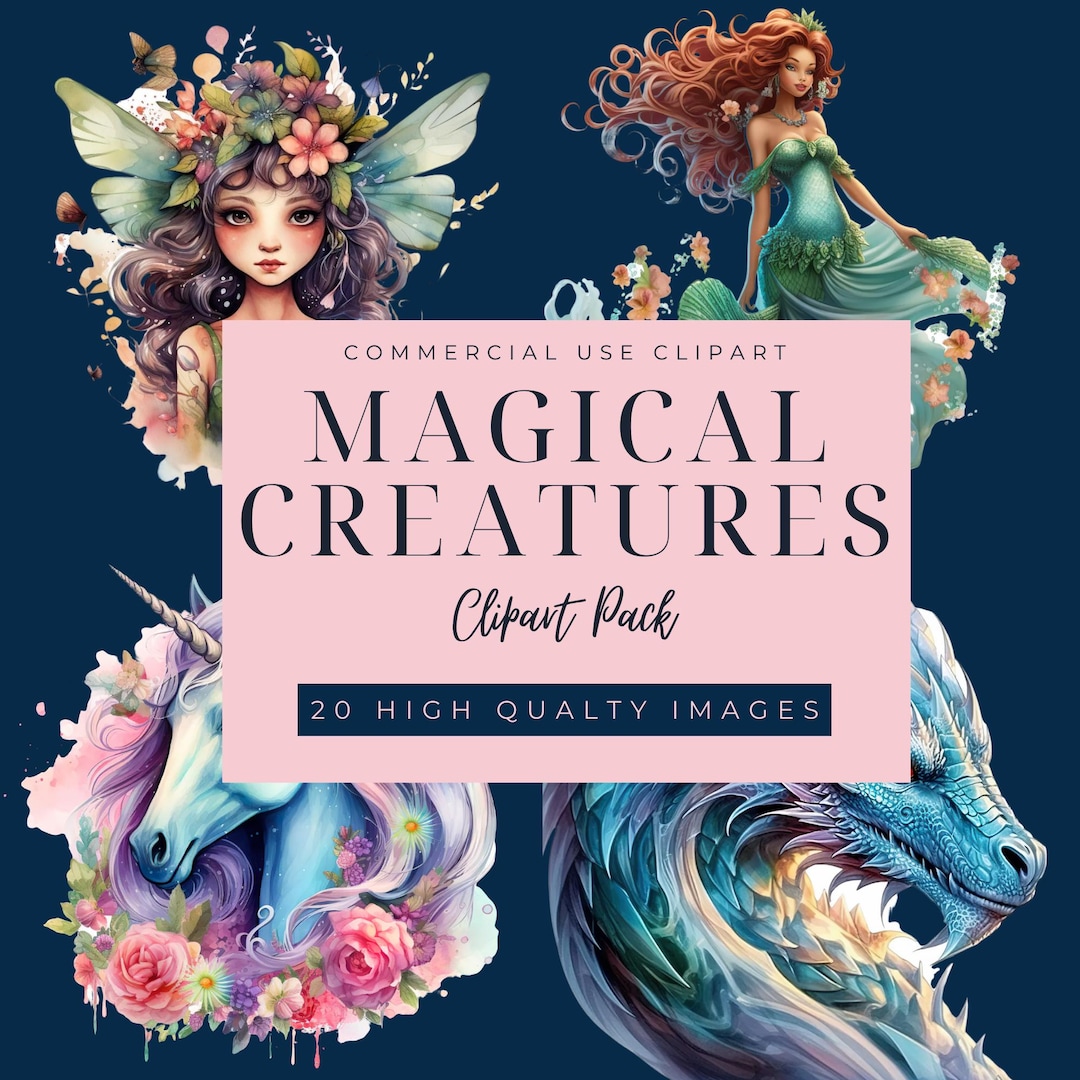 Magical Creatures Clipart Bundle ,commercial Use - Etsy