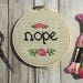 Nope Cross Stitch Completed Cross Stitch Subversive Cross - Etsy
