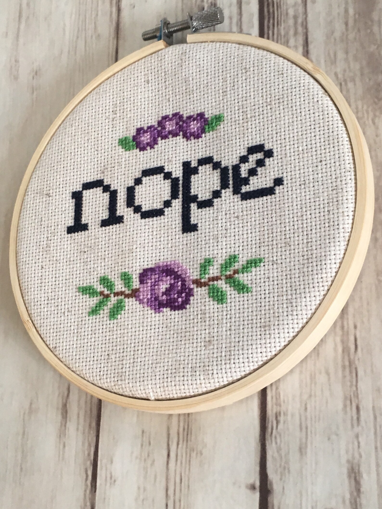 Nope Cross Stitch Completed Cross Stitch Subversive Cross - Etsy