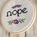 Nope Cross Stitch Completed Cross Stitch Subversive Cross - Etsy