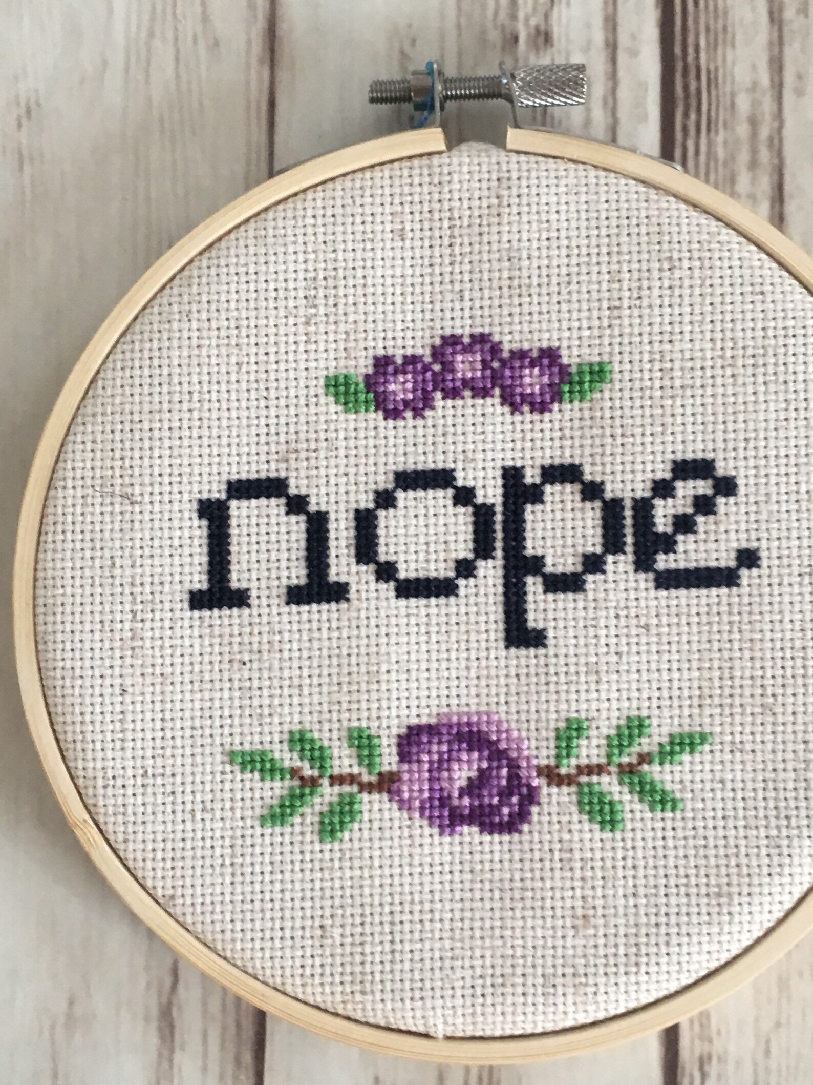 Nope Cross Stitch Completed Cross Stitch Subversive Cross - Etsy