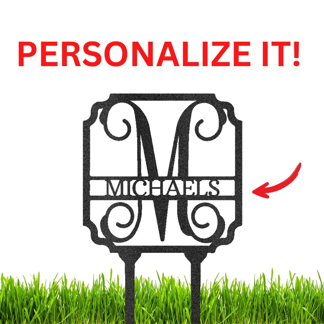 Vine Custom Name Initial Address Garden Lawn Yard Steel Stake Sign - Etsy