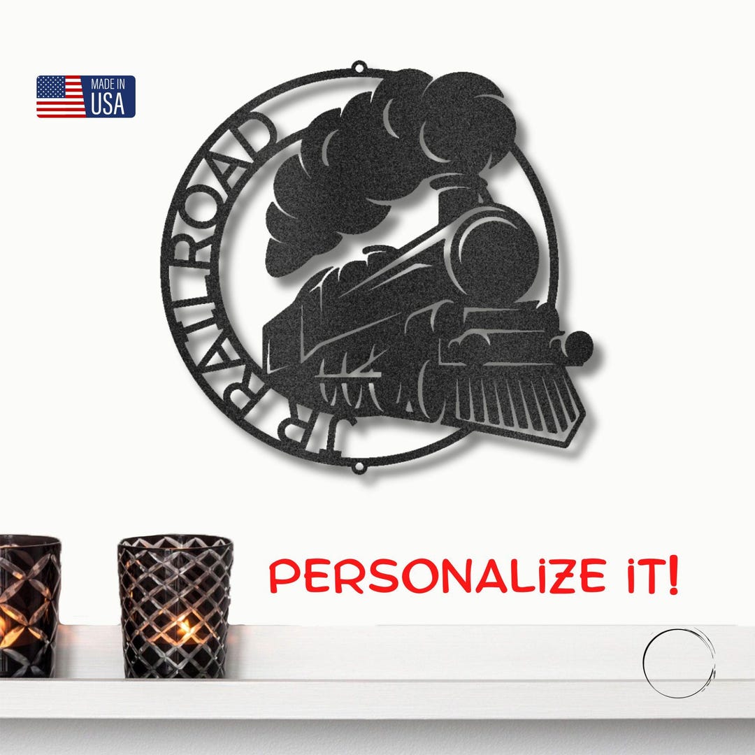 Steam Locomotive Train Custom Name Metal Art Wall Sign - Etsy