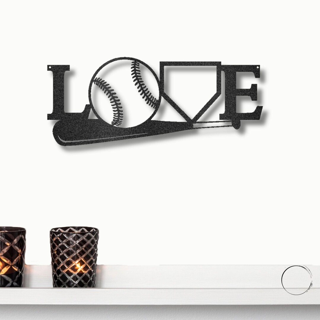 Baseball Love the Game Metal Art Wall Sign - Etsy