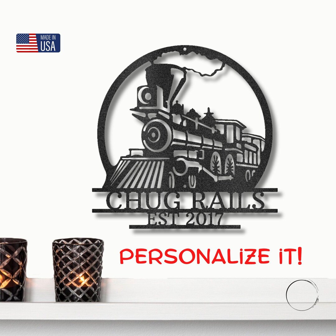 Vintage Steam Locomotive Train Personalized Name Metal Art Wall Sign - Etsy