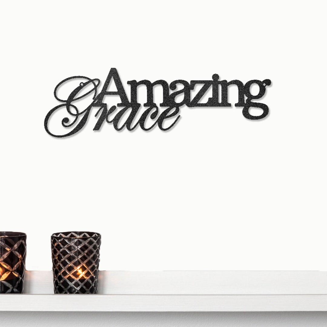 Amazing Grace Script Indoor Outdoor Steel Wall Sign Art - Etsy