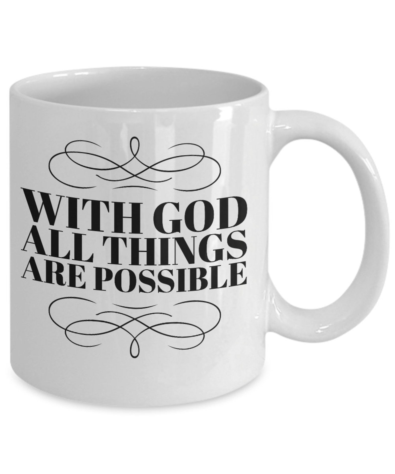 Inspirational Coffee Mug With God All Things Are Possible - Etsy