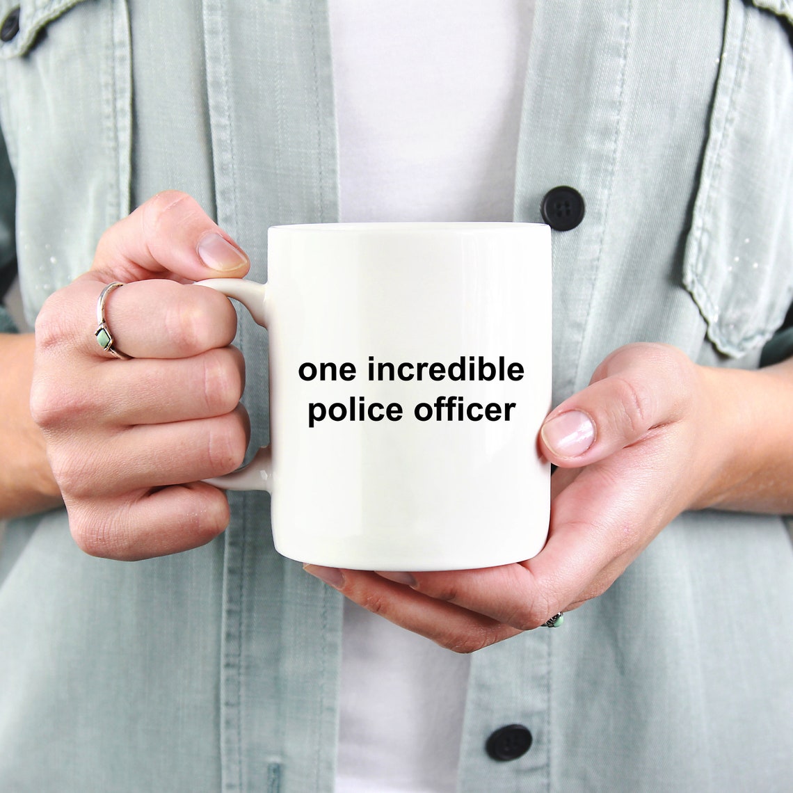Incredible Police Officer Custom Coffee Mug White Two Tone Etsy