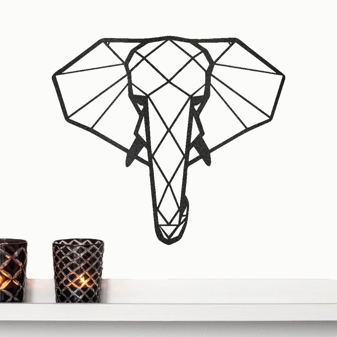 Geometric Elephant Indoor Outdoor Steel Wall Sign - Etsy