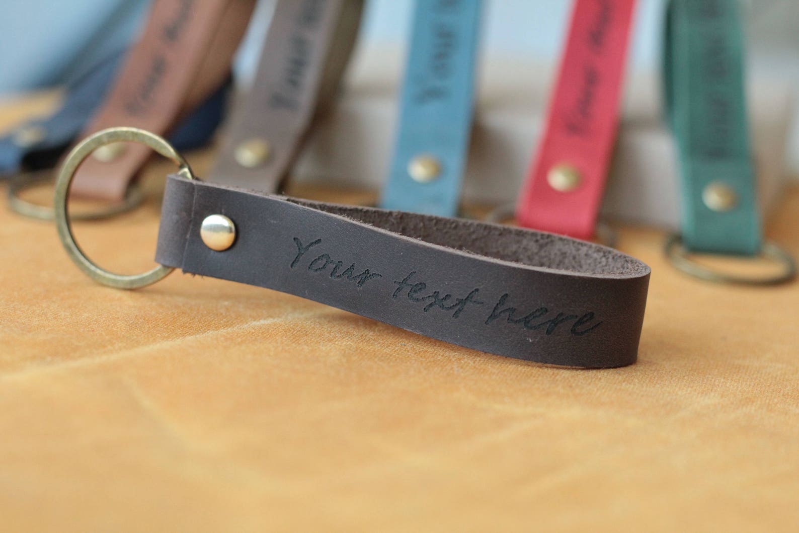 Personalized Leather Keychain Custom Keychain Leather Gift | Etsy