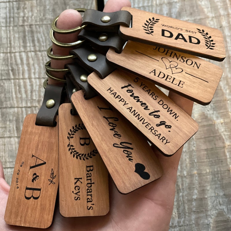 Wooden Keychain - Etsy