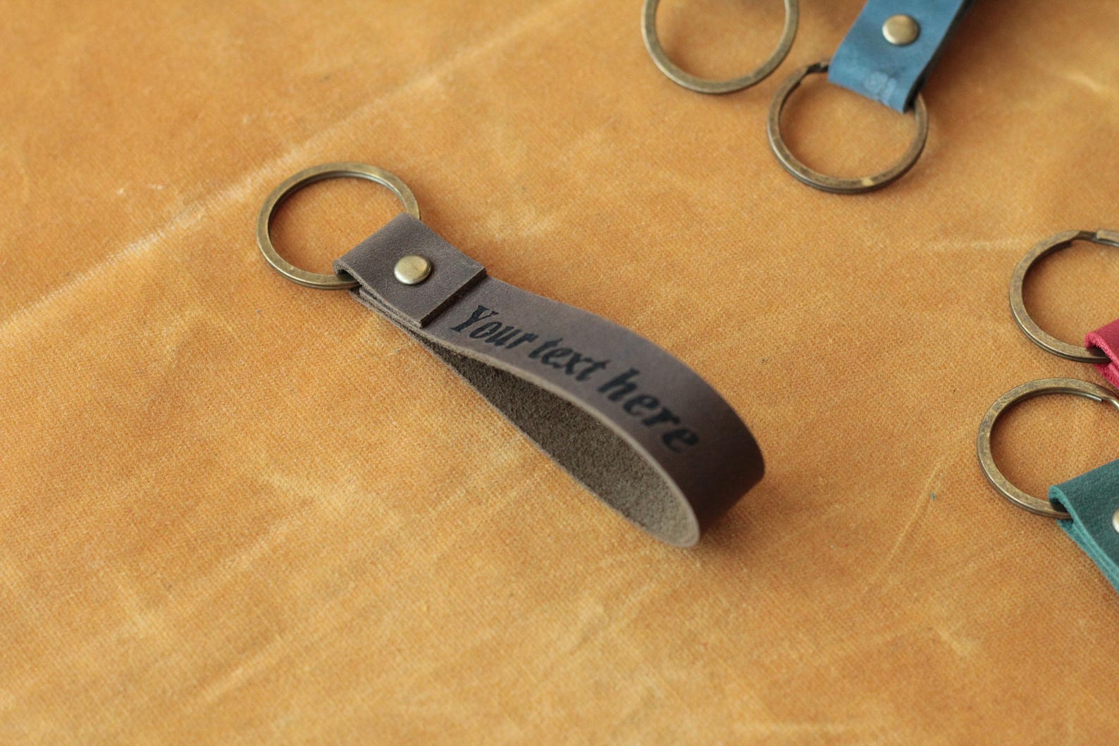 Personalized Leather Keychain Custom Keychain Leather Gift | Etsy