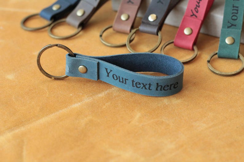 Personalized Leather Keychain Custom Keychain Leather Gift - Etsy