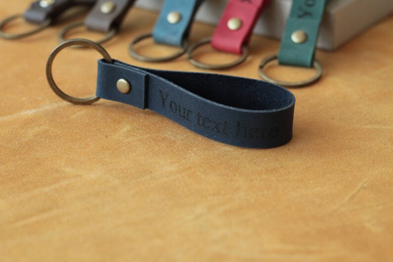 Personalized Leather Keychain Custom Keychain Leather Gift - Etsy