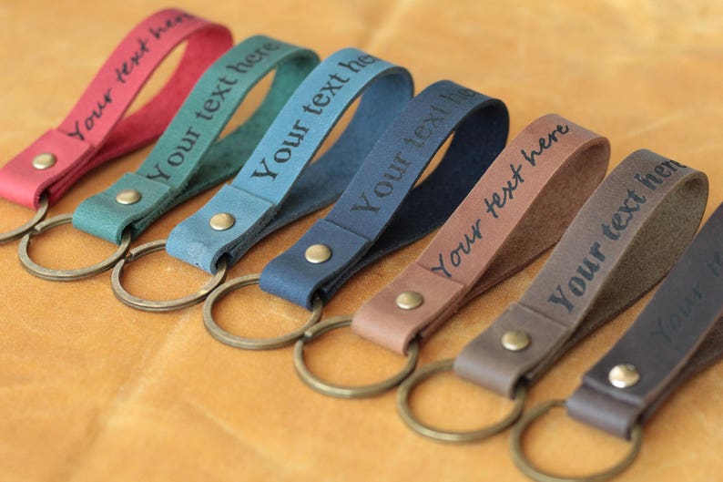 Personalized Leather Keychain Custom Keychain Leather Gift - Etsy