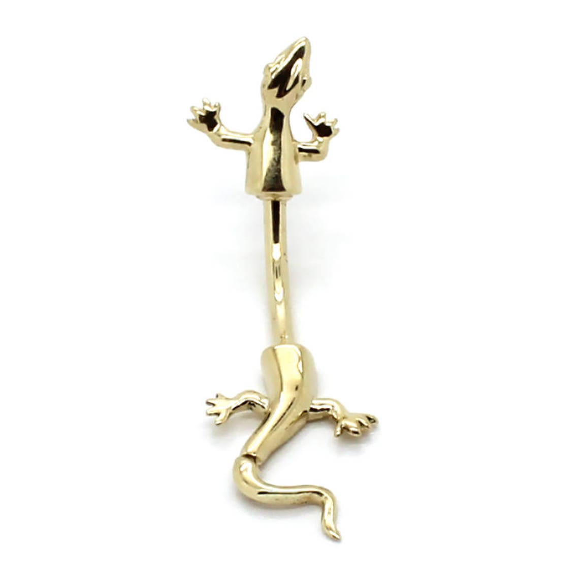 14K Yellow Gold Lizard Belly Ring - Etsy