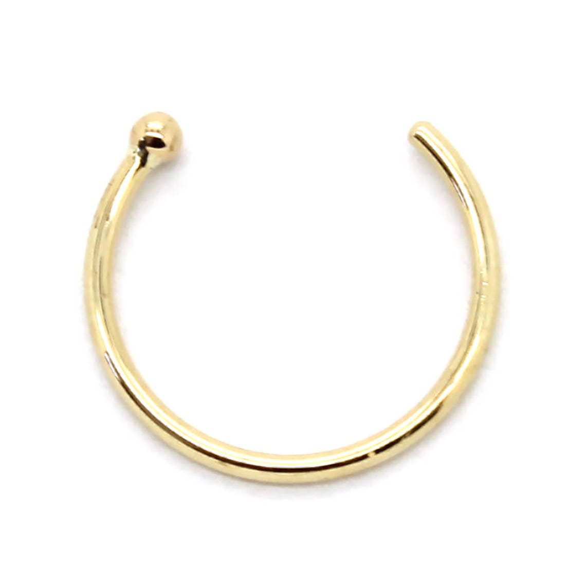 14K Yellow Gold Open Nose Hoop Ring Sizes 16G-22G - Etsy