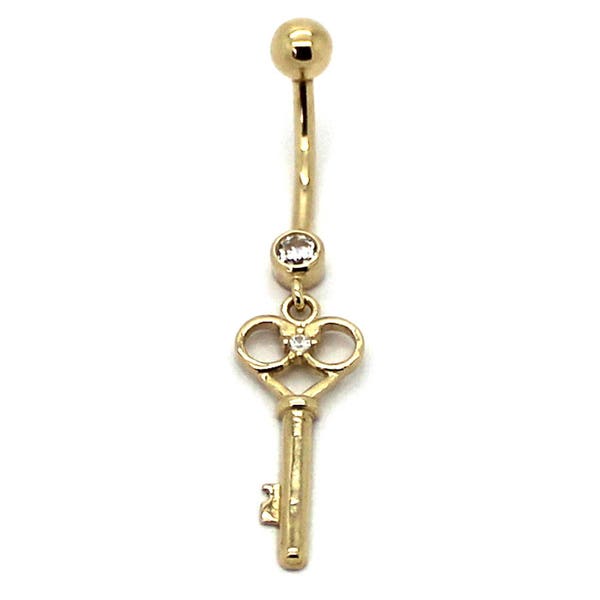 Key Belly Ring - Etsy
