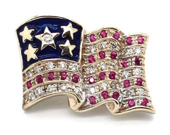 American Flag Enamel Pin - Etsy