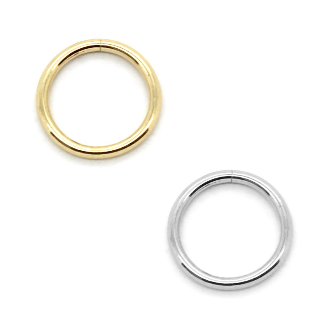 14K Yellow or White Gold Seamless Septum Lip Cartilage Tragus Nose Ring – Sizes 16G-22G - Etsy