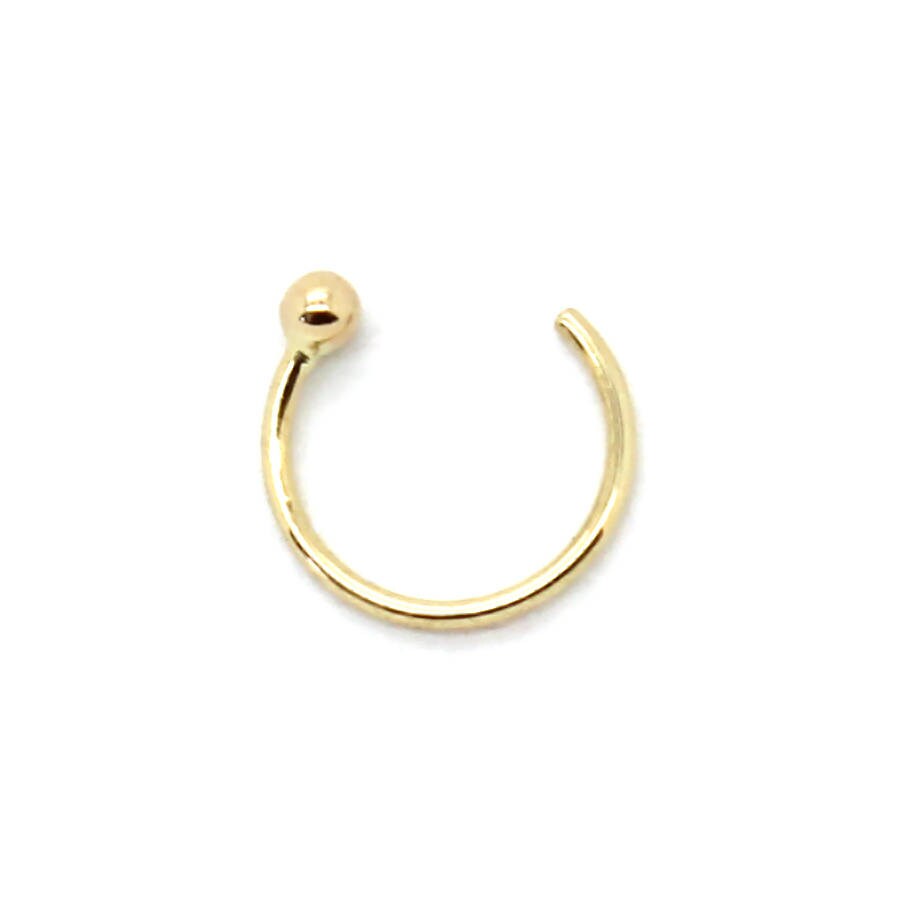 14K Yellow Gold Open Nose Hoop Ring Sizes 16G-22G - Etsy
