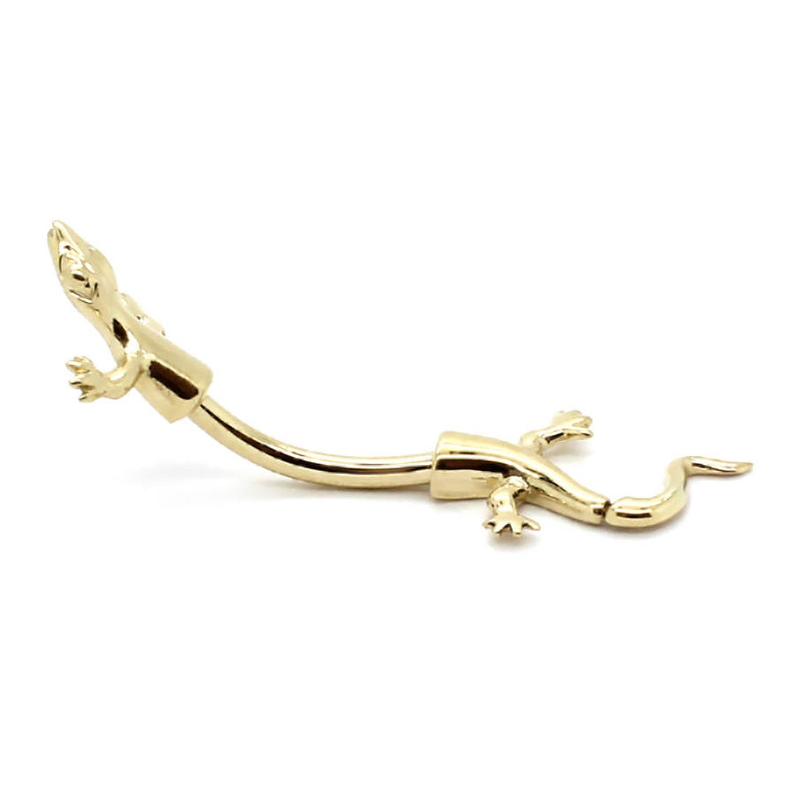 14K Yellow Gold Lizard Belly Ring - Etsy