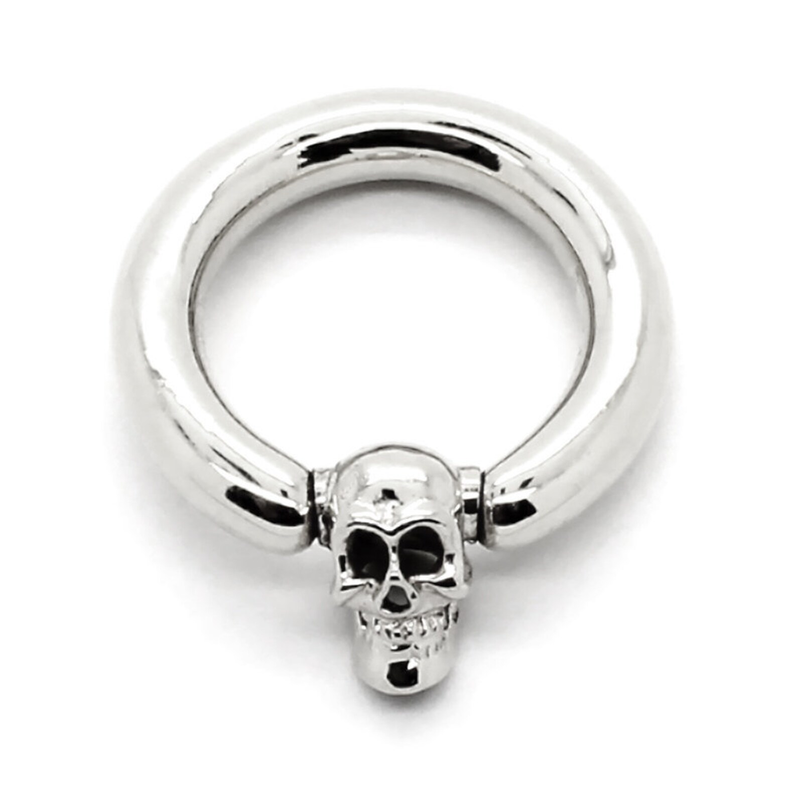 14K Single Solid Yellow or White Gold Captive Ring 8 Gauge X | Etsy