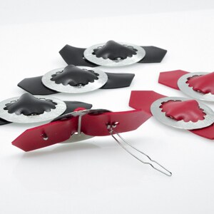 6 Piece Hair Clips 70s Vintage Hair Clip Black & Red Hair Barrette ...