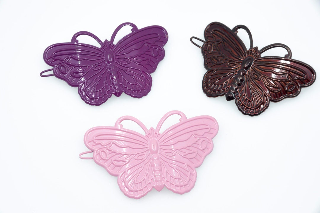 Hair Clips Butterfly Made of Metal 80s Vintage Hair Clip - Metal Hair ...
