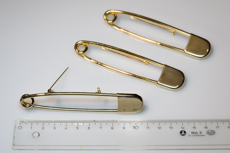3 Pcs. Safety Pin Brooch Gold Extra Large XXL 4.3 Long - Etsy