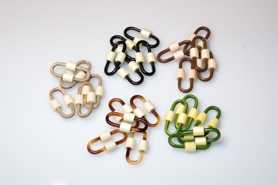 50pcs. Connector Beads 35 X 18 Mm Linking Links VINTAGE Plastic Oval ...