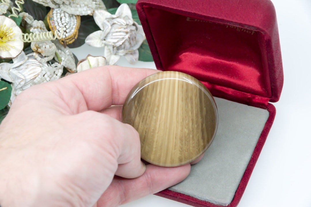 Button Brooch Brown Marbled Swirled 70s Galalith, Bakelite or Catalin ...