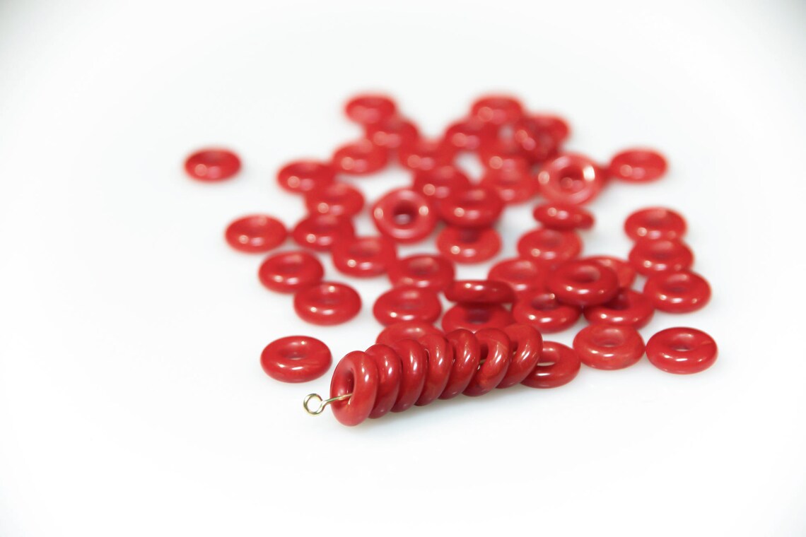 Vintage Acrylic Rings Donut Beads 12mm Plastic Round | Etsy