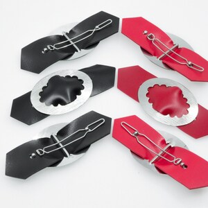 6 Piece Hair Clips 70s Vintage Hair Clip Black & Red Hair Barrette ...