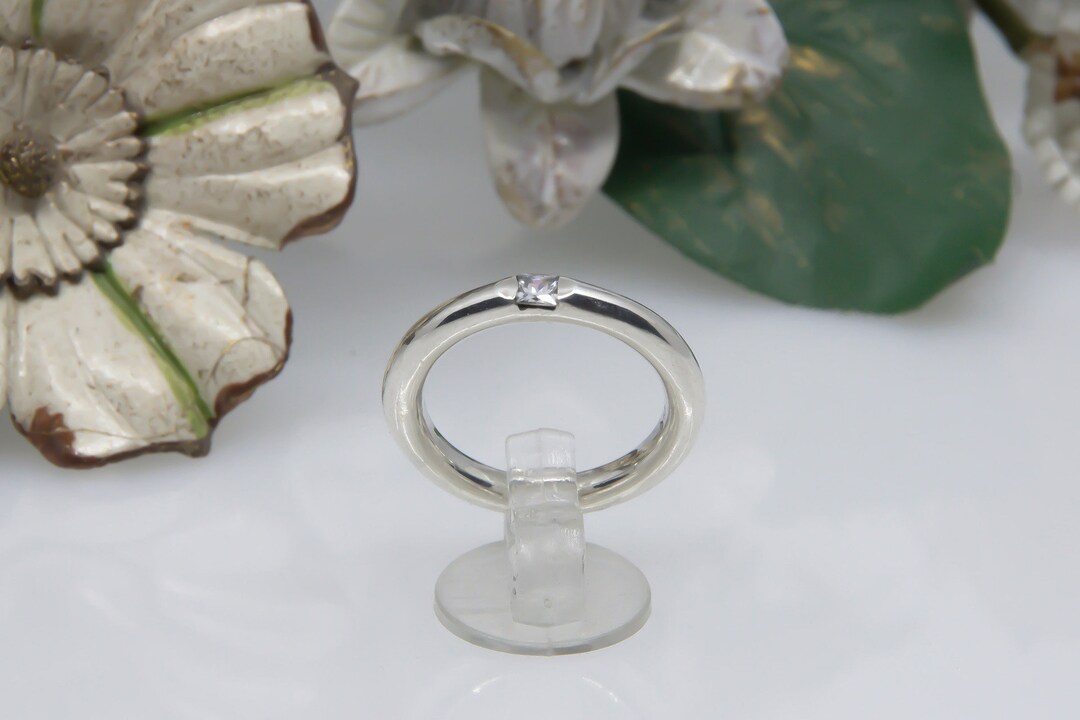 Exciting Ring Massively Silver 925 With White Stone Stackable-wedding ...